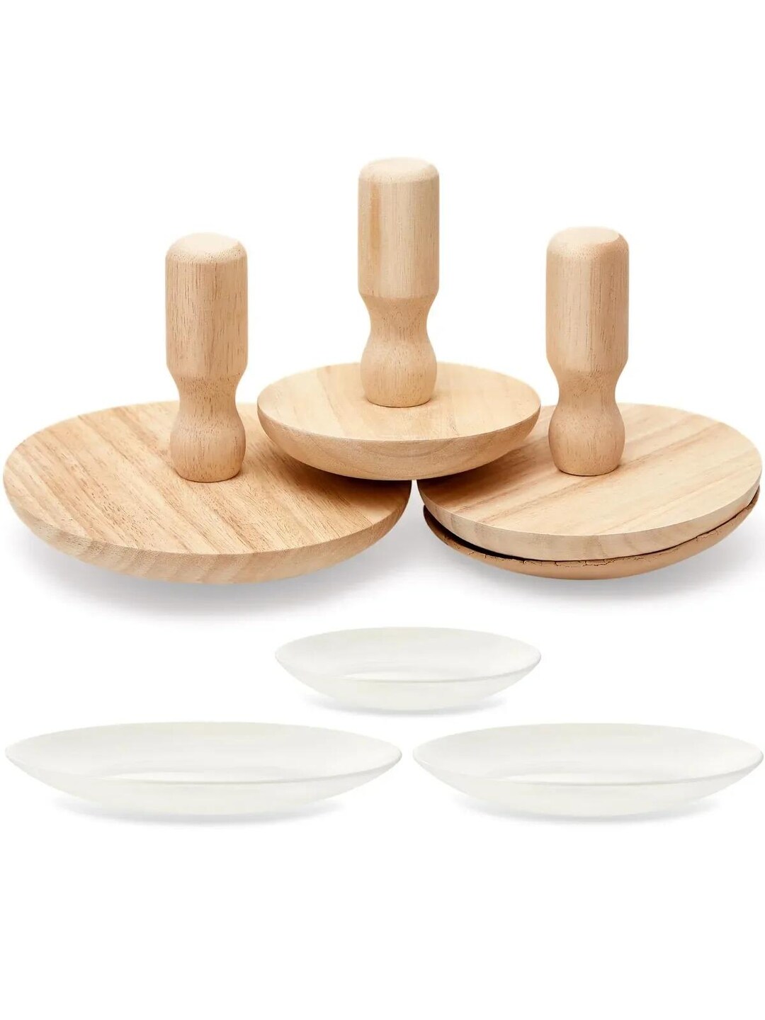 Pottery Plate Molds, Wood With Handle, Press Clay Dishes Sculpting ...