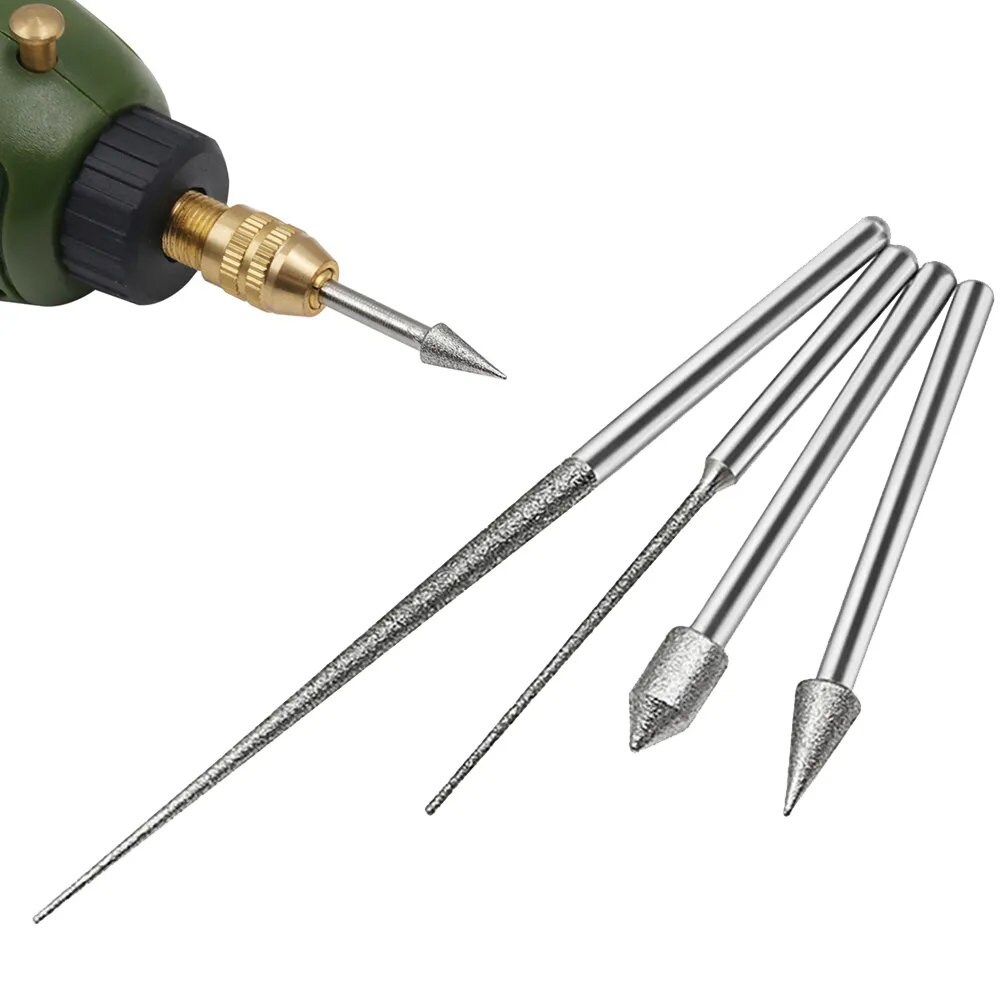 Diamond Burr Bit, Multiple Sizes, Cylindrical Flat Grinding Head, Mini ...