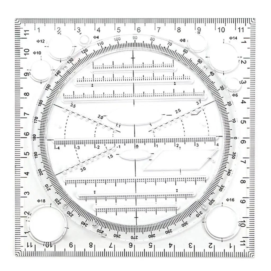 Geometric Ruler, Plastic, Circle Maker, Drawing Instruments Template ...