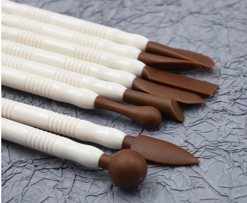 Clay Sculpting Tools, 8pcs, Plastic+silicone, Assorted Shapes, Double ...