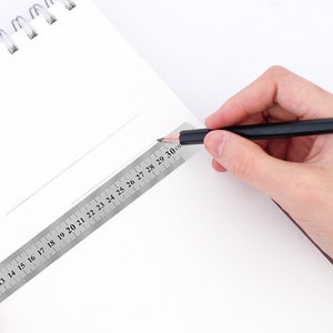 Metal Ruler, Multiple Sizes, Stainless Steel Double Sided Straight ...