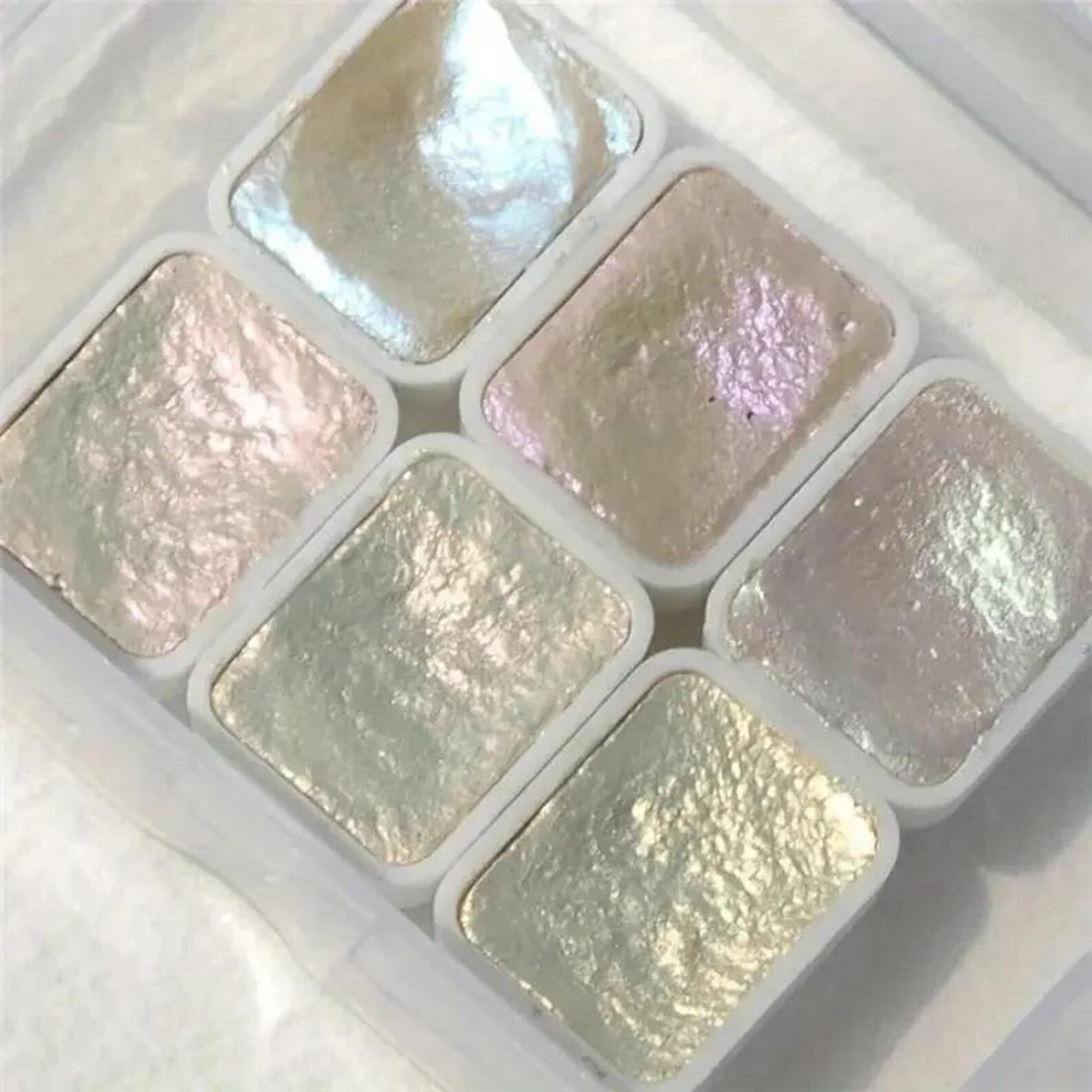 6-color Pearl Watercolor Set, Solid Pigments for Traditional Chinese ...