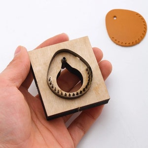 RFID Key Fob Leather Tag Template, Wooden Punching Die, Teardrop ...