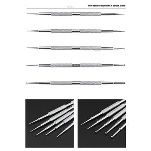 Clay Sculpture Tools, 5 Piece Set, Steel, Double Heads, Indentation Pen ...
