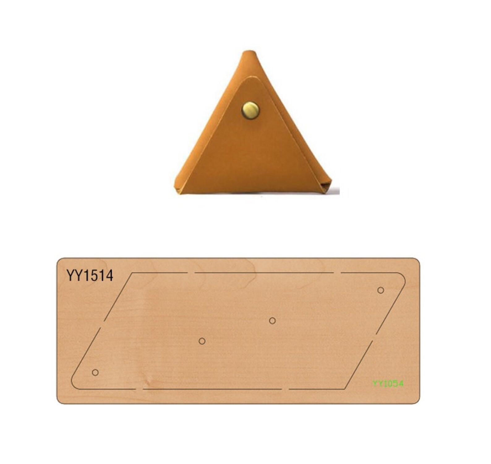 Triangle Wallet Die Cut, Wooden, Coin Purse, Mini Data Cable Holder ...