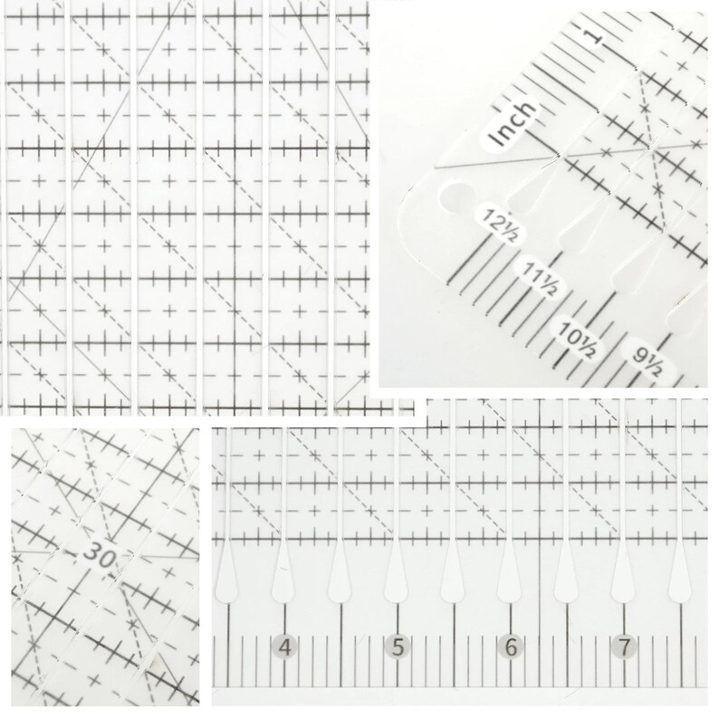 Quilting Ruler, Clear Acrylic, Grid Square Template, Fabric Cutting ...