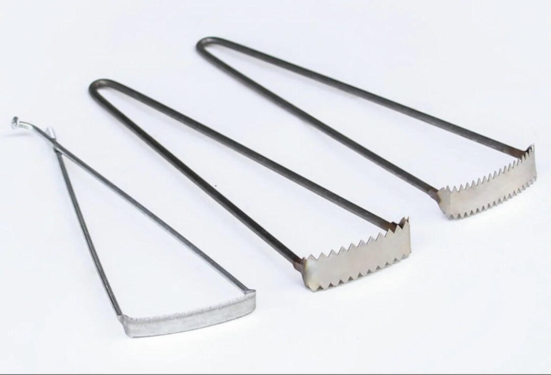Pottery Trimming Tool, Stainless Steel, Fork-shaped Blank Serrated ...