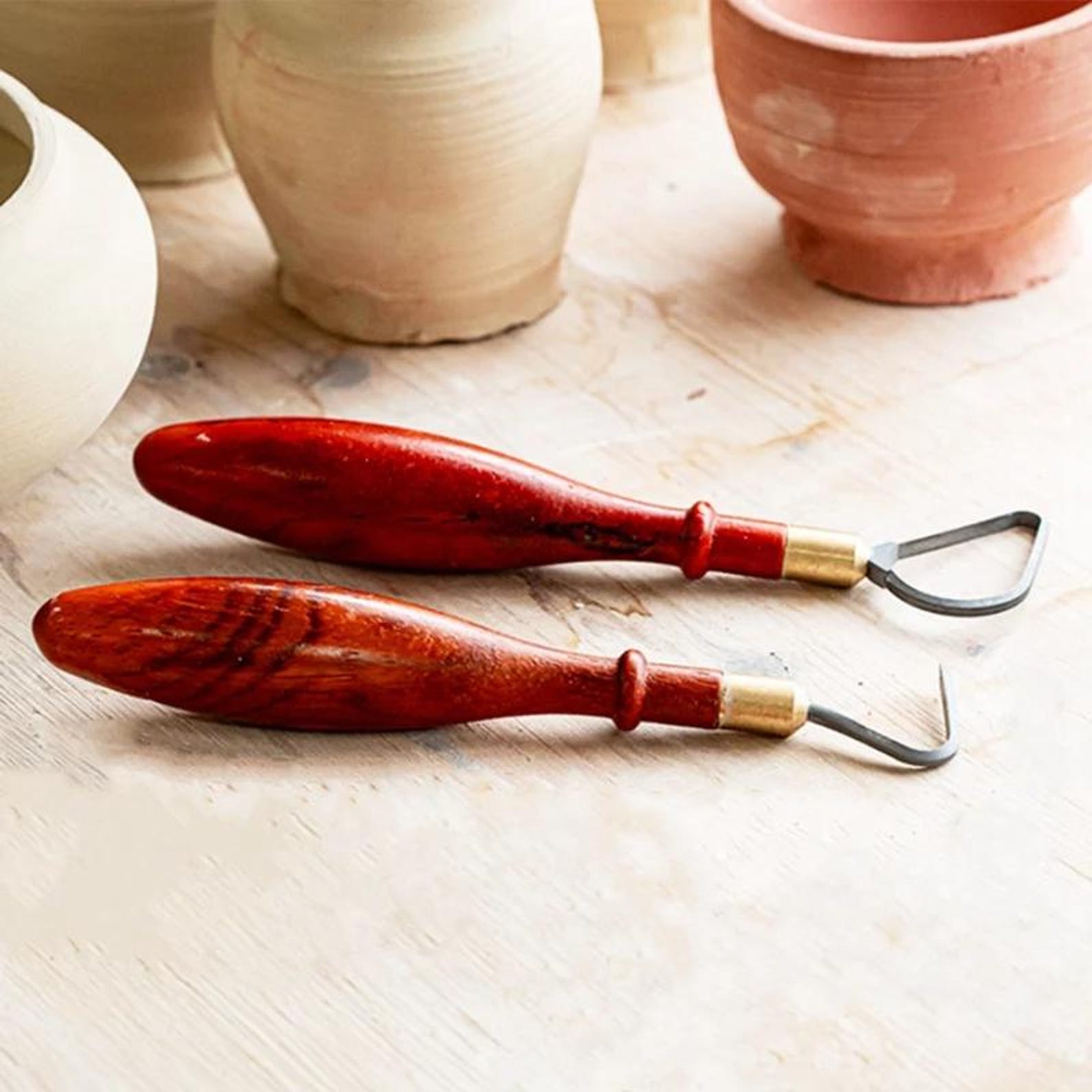 Pottery Repair Tools, Tungsten Steel, Wooden Handle, Texture Ring/l ...