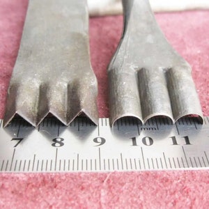 Leather Punching Tools, Carbon Steel, Triangle/ Semicircle, Zigzag Wave ...