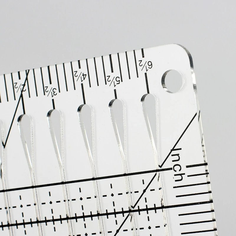 Slotted Quilting Ruler, Transparent Acrylic, Non-slip Surface, DIY ...