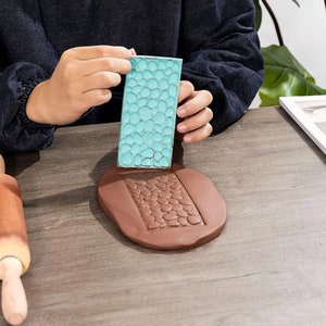 Pottery Texture Mold, 6pcs, Silicone Rubber, Smooth Back, Stone Wall ...