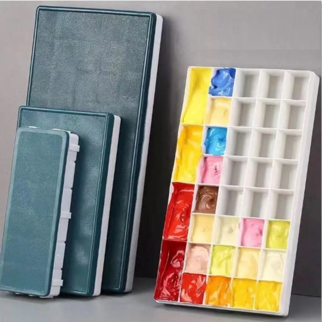 Watercolor Paint Palette, 10/12/24/36/48 Grids, Plastic, Painting Tray ...