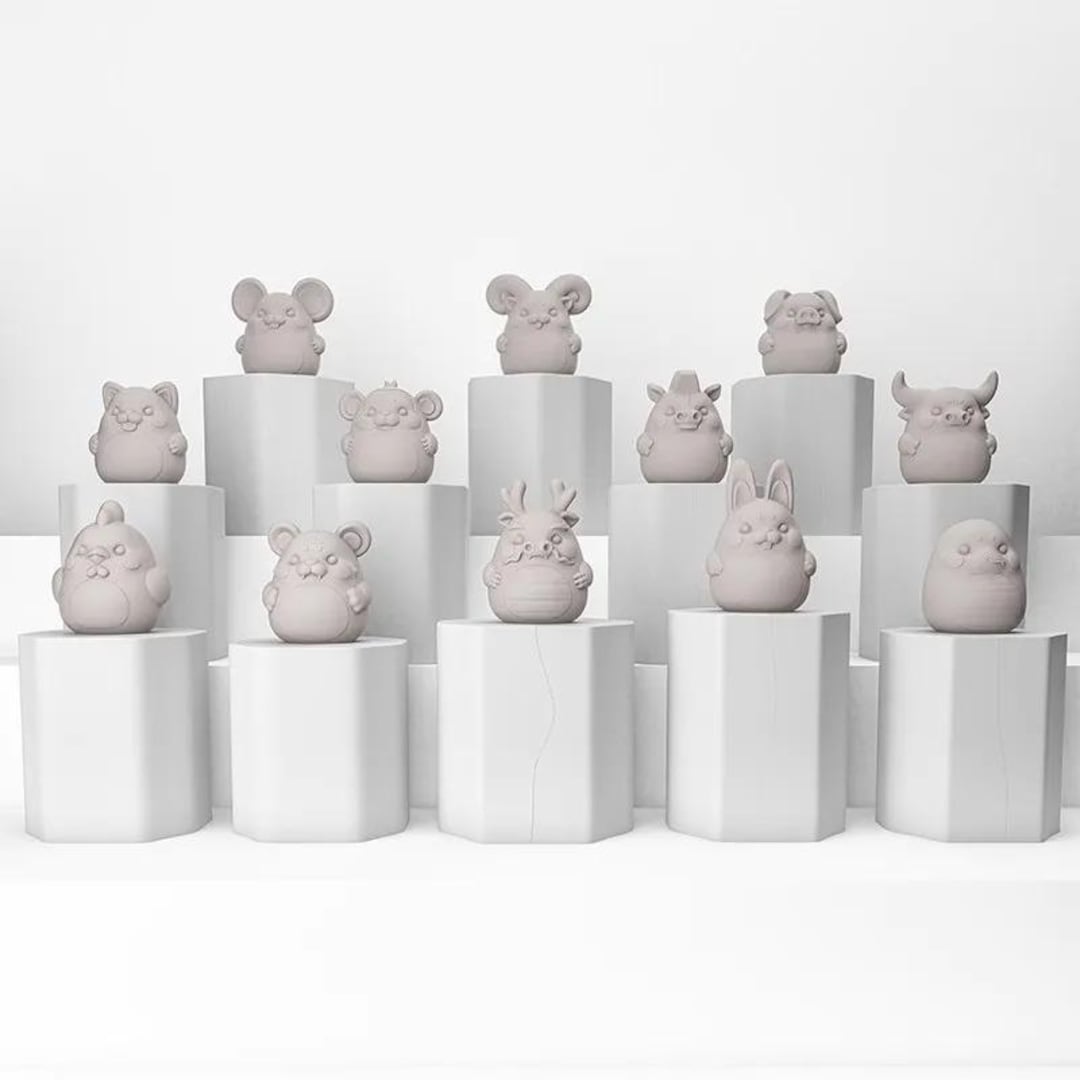 Zodiac Animals Plaster Mold, Reusable Chinese Ceramic Slip Casting Tool ...
