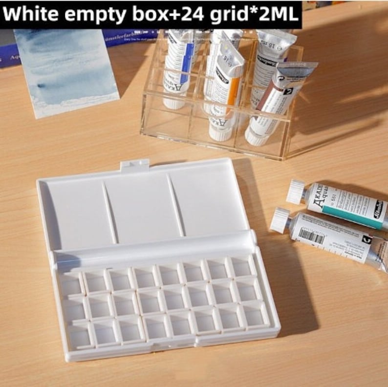 Watercolor Box, 24 Grid 1ML/2ML, Empty Plastic Paint Storage, Travel ...