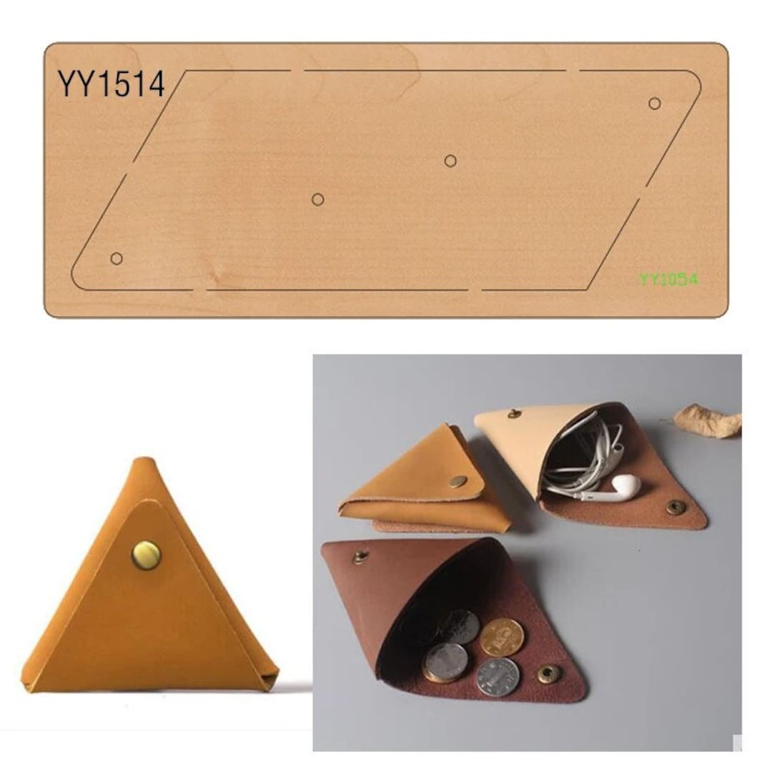 Triangle Wallet Die Cut, Wooden, Coin Purse, Mini Data Cable Holder ...