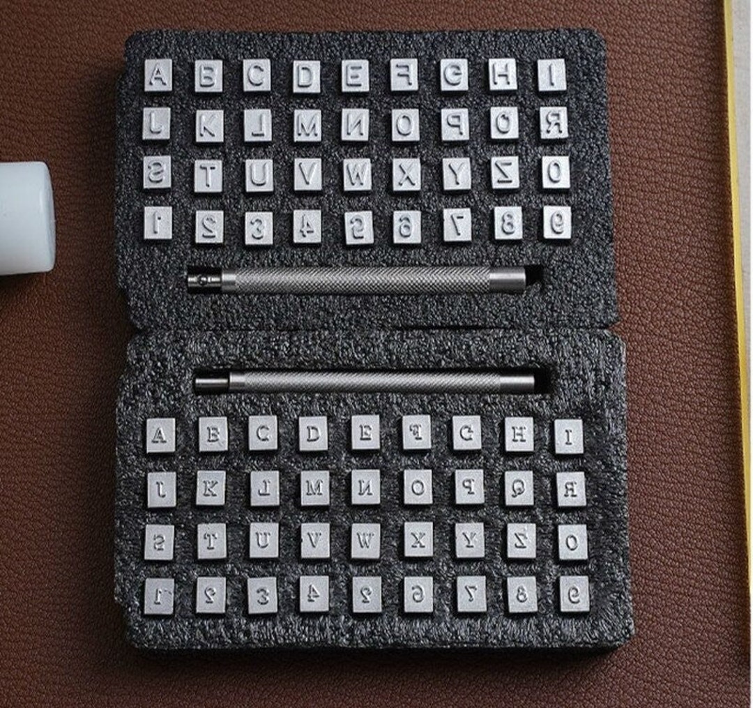 36pcs Font Combination Metal Alphabet Letter and Number Stamp Set for ...