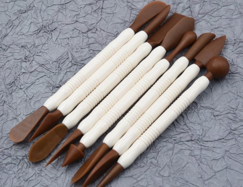 Clay Sculpting Tools, 8pcs, Plastic+silicone, Assorted Shapes, Double ...