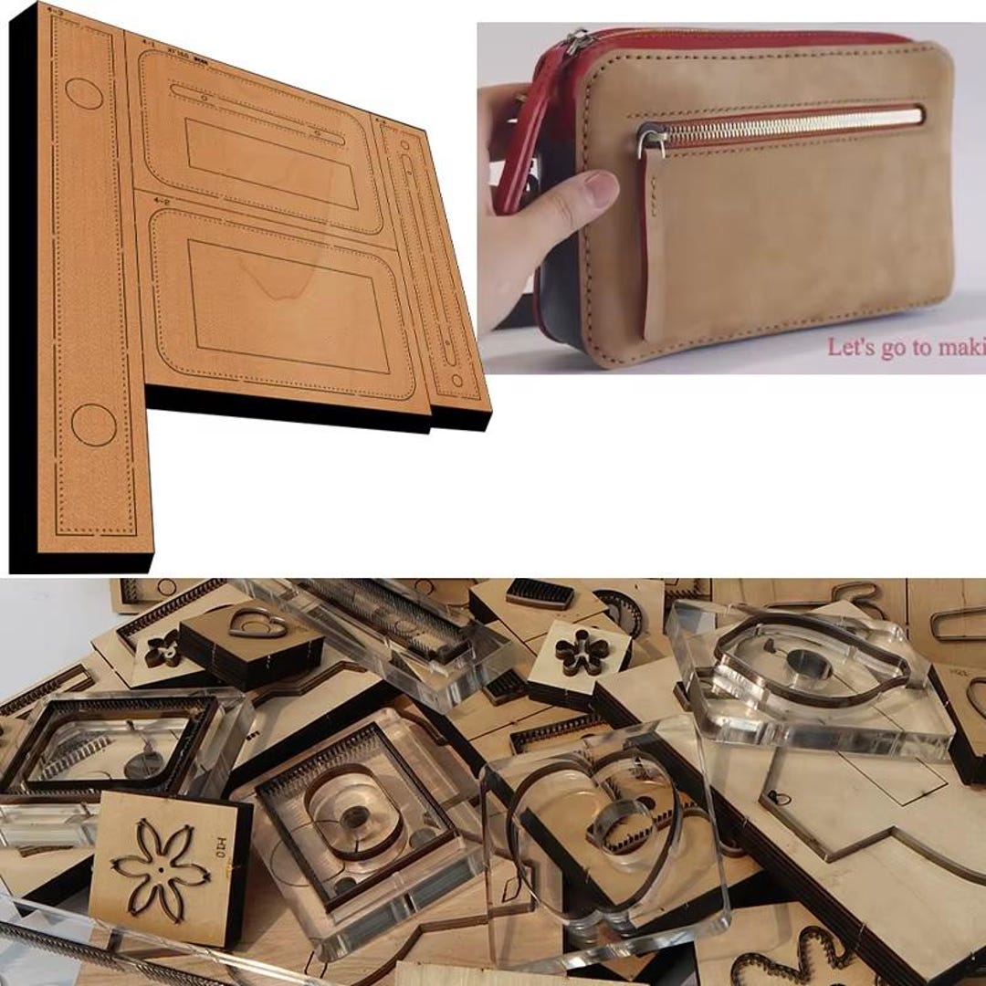 Long Style Handbag Cutting Dies, Japan Steel Blade Cutter, Wooden Base ...