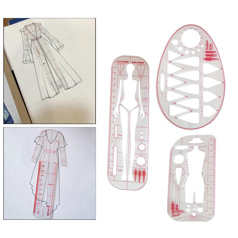 Fashion Illustration Ruler Set,plastic, Sketching Templates, Humanoid ...