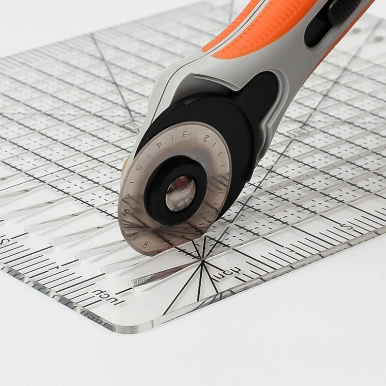 Slotted Quilting Ruler, Transparent Acrylic, Non-slip Surface, DIY ...