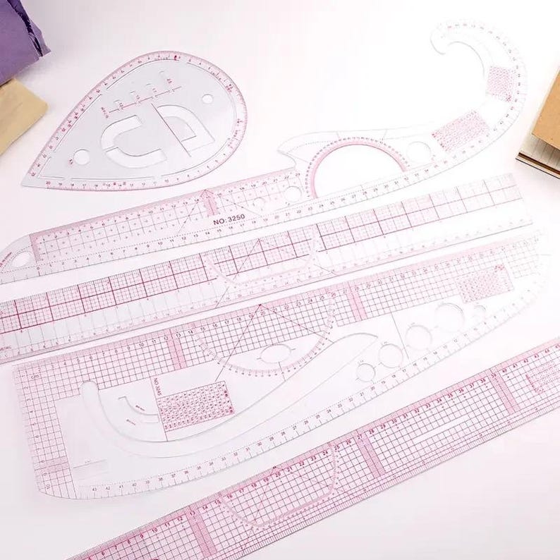 6-piece French Curve Ruler Sets, Plastic, Various Styles, Flexible ...