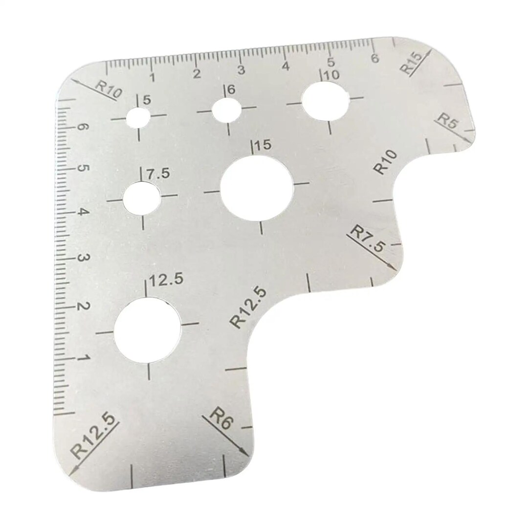 Leathercraft Ruler, Stainless Steel, Rounded Corners Metal Circle ...