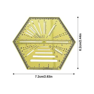 Drawing Ruler, Stainless Steel, Hexagon Quilting Patchwork Templates ...