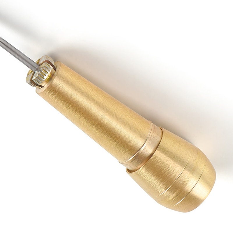 Leather Sewing Awl 3pcs Straight/curved Hooks Copper Tapper - Etsy