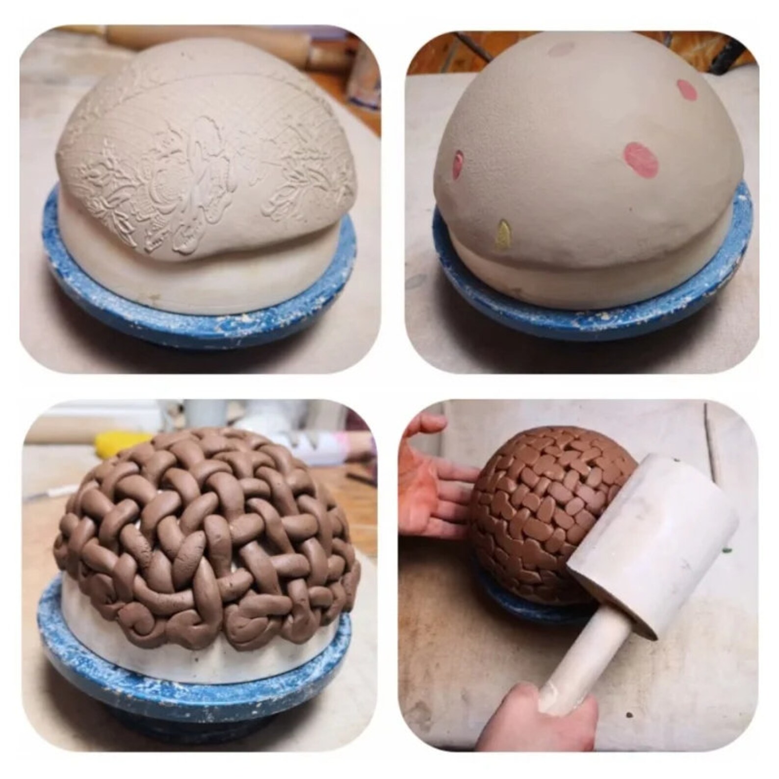 Pottery Shaping Molds, Wood, Hemispherical/semi-circular Shape, Clay ...
