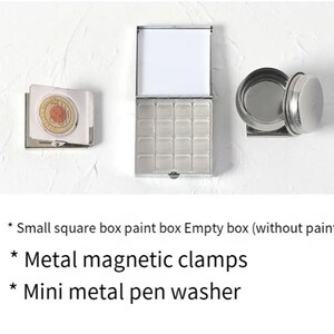 Watercolor Paint Palette, Metal, Mini Portable Oil Painting Pigment ...