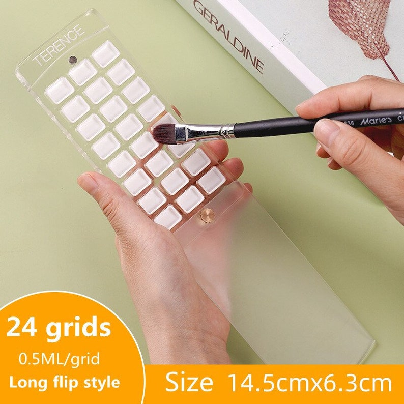 Watercolor Paint Palette, Multiple Sizes, Transparent Acrylic, Washable ...