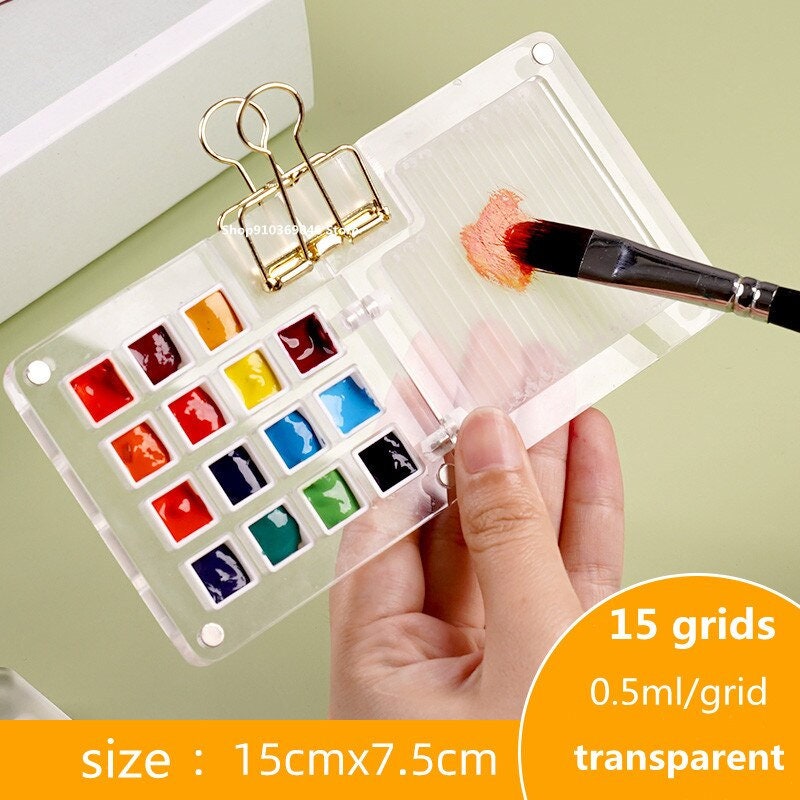 Watercolor Paint Palette, Multiple Sizes, Transparent Acrylic, Washable ...