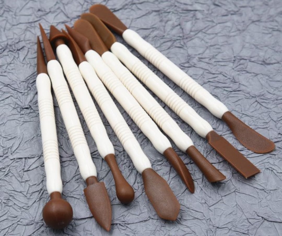Clay Sculpting Tools, 8pcs, Plastic+silicone, Assorted Shapes, Double ...
