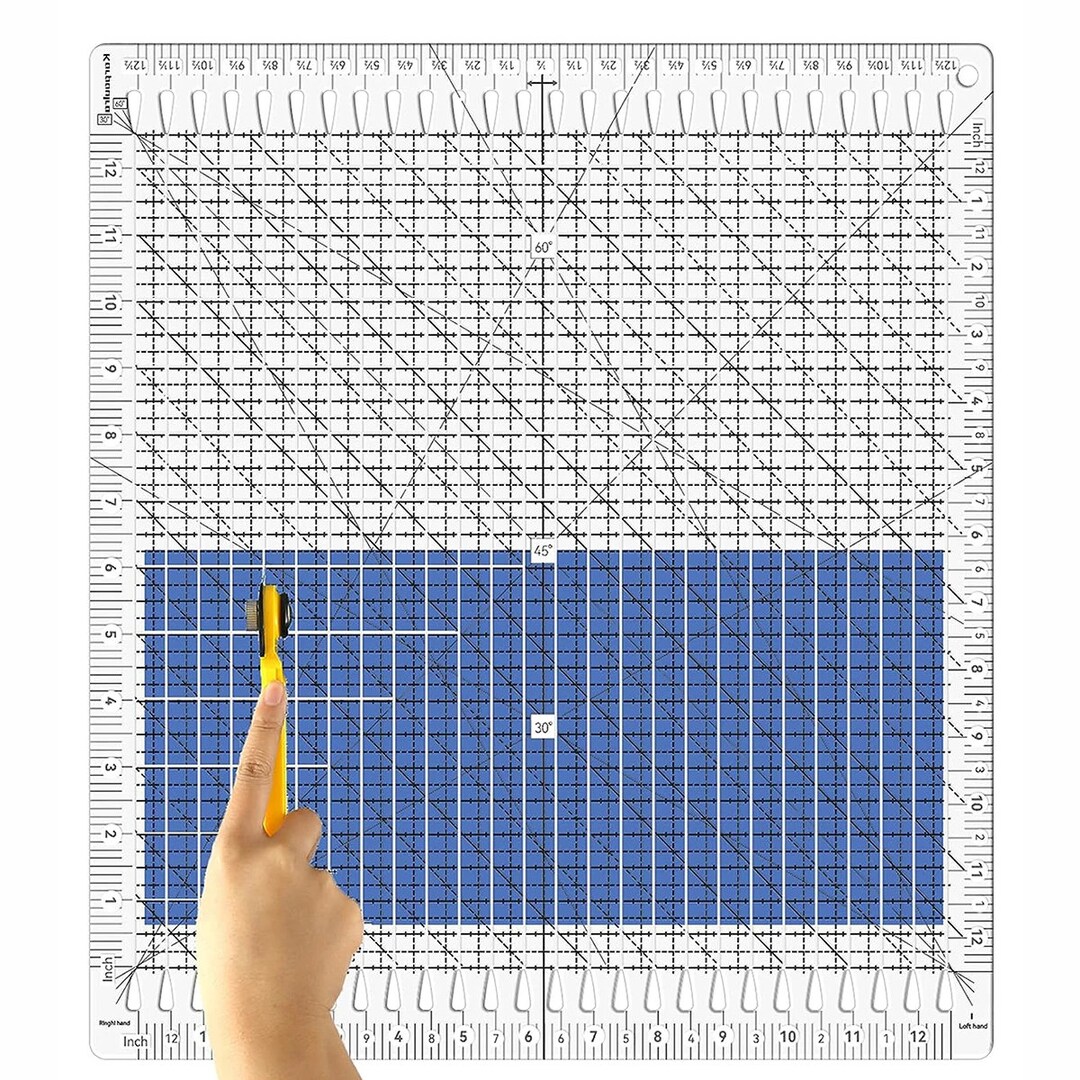 Quilting Ruler Transparent Acrylic, 5 in 1 Slotted Stripology, Fabric ...