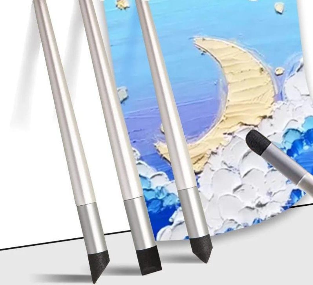 Oil Pastel Rubbing Sponge Pen, 3pcs, Reusable Washable Blending Brushes ...