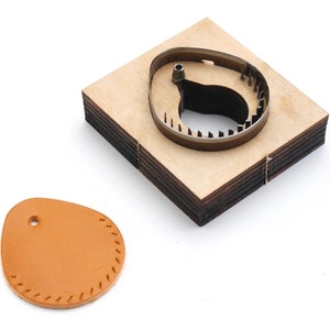 RFID Key Fob Leather Tag Template, Wooden Punching Die, Teardrop ...