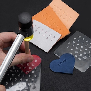 3pcs Plastic Leather Punch Stamping Board Letter Number Engraved Emboss ...