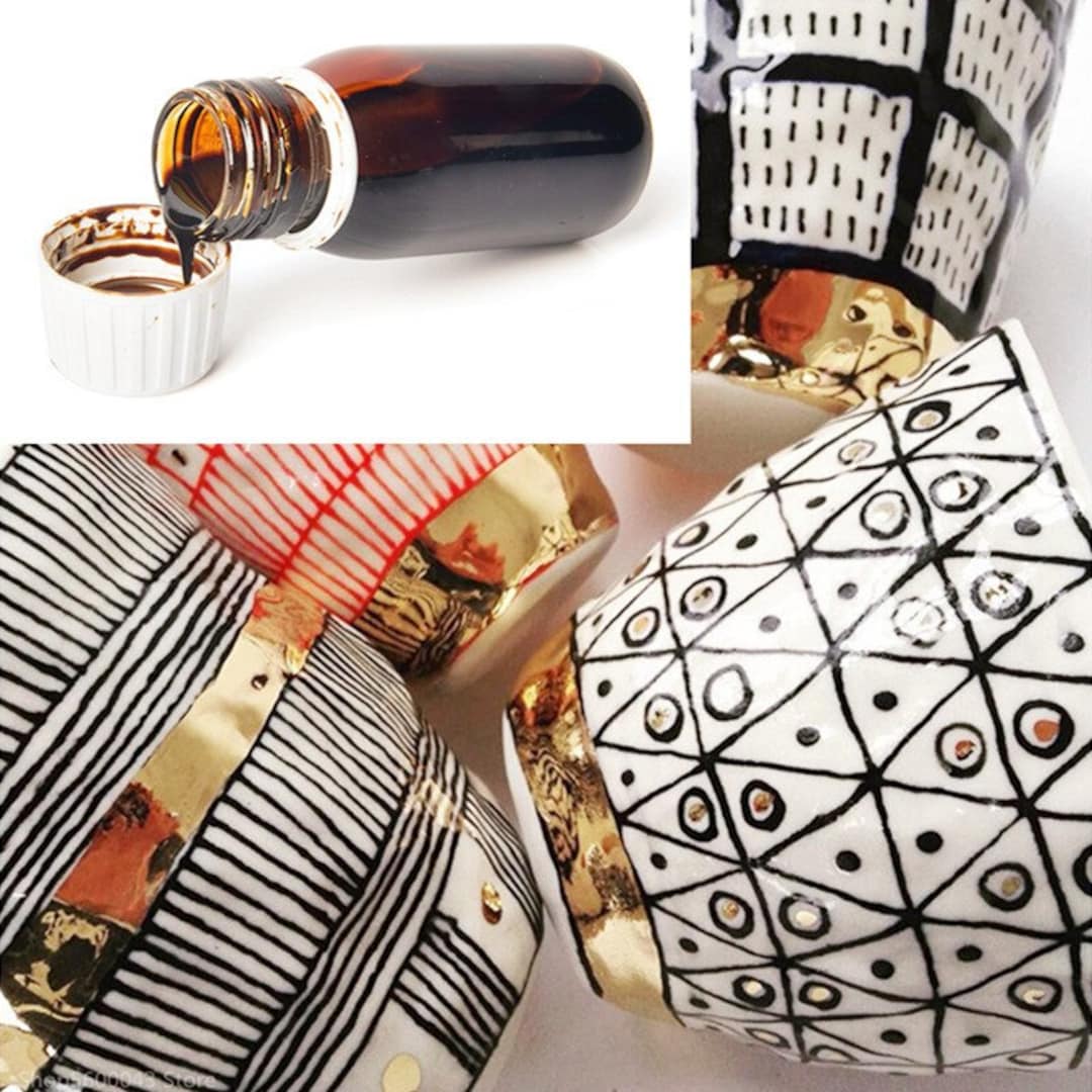 Pottery Golden Color Overglaze Pigment, 3/5/10g Bottle, Liquid Gilt ...