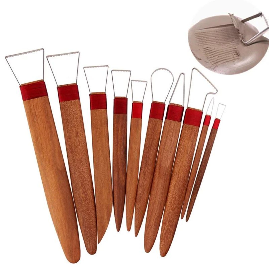 Clay Sculpture Scraper, Toothed Metal Blade, Wooden Handle, DIY Pottery ...