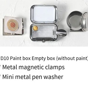 Watercolor Paint Palette, Metal, Mini Portable Oil Painting Pigment ...
