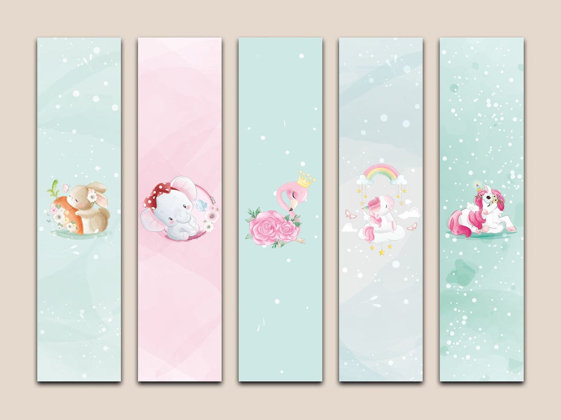 40 Piece Cute Printable Bookmarks for Kids Printable - Etsy