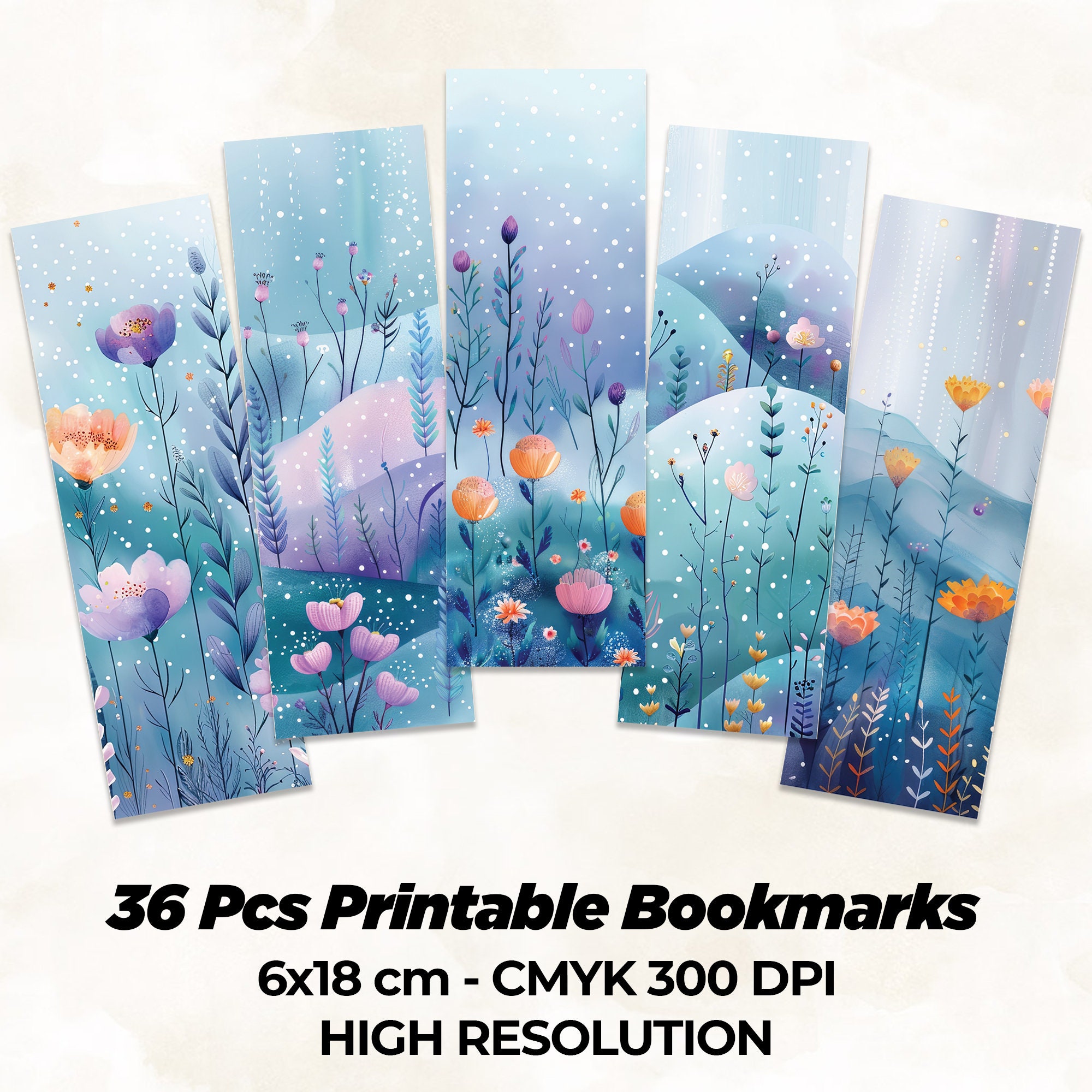 Unique Printable Mermaids Meadow Bookmark Digital Bookmark Bundle ...