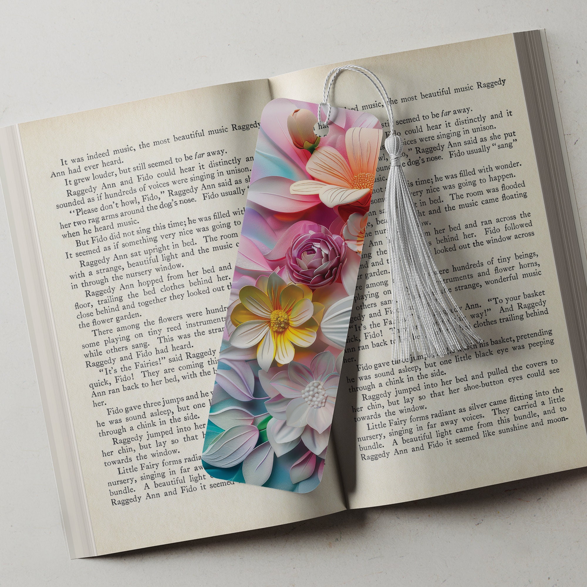 Printable 3D Flower Bookmark Templates Digital 3D Floral Bookmark ...