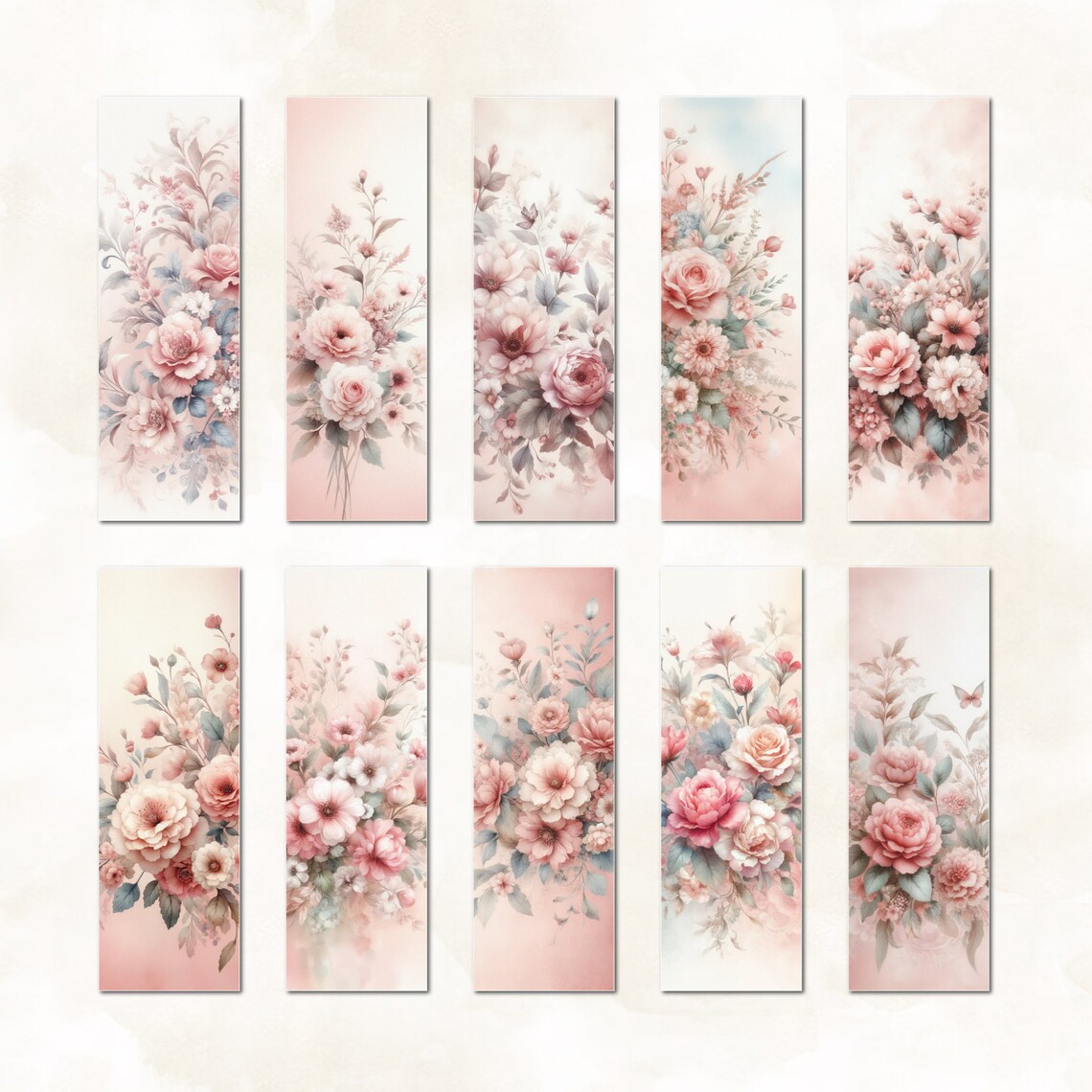 Pastel Pink Floral Vintage Backgrounds in Soft Aesthetic Watercolor ...