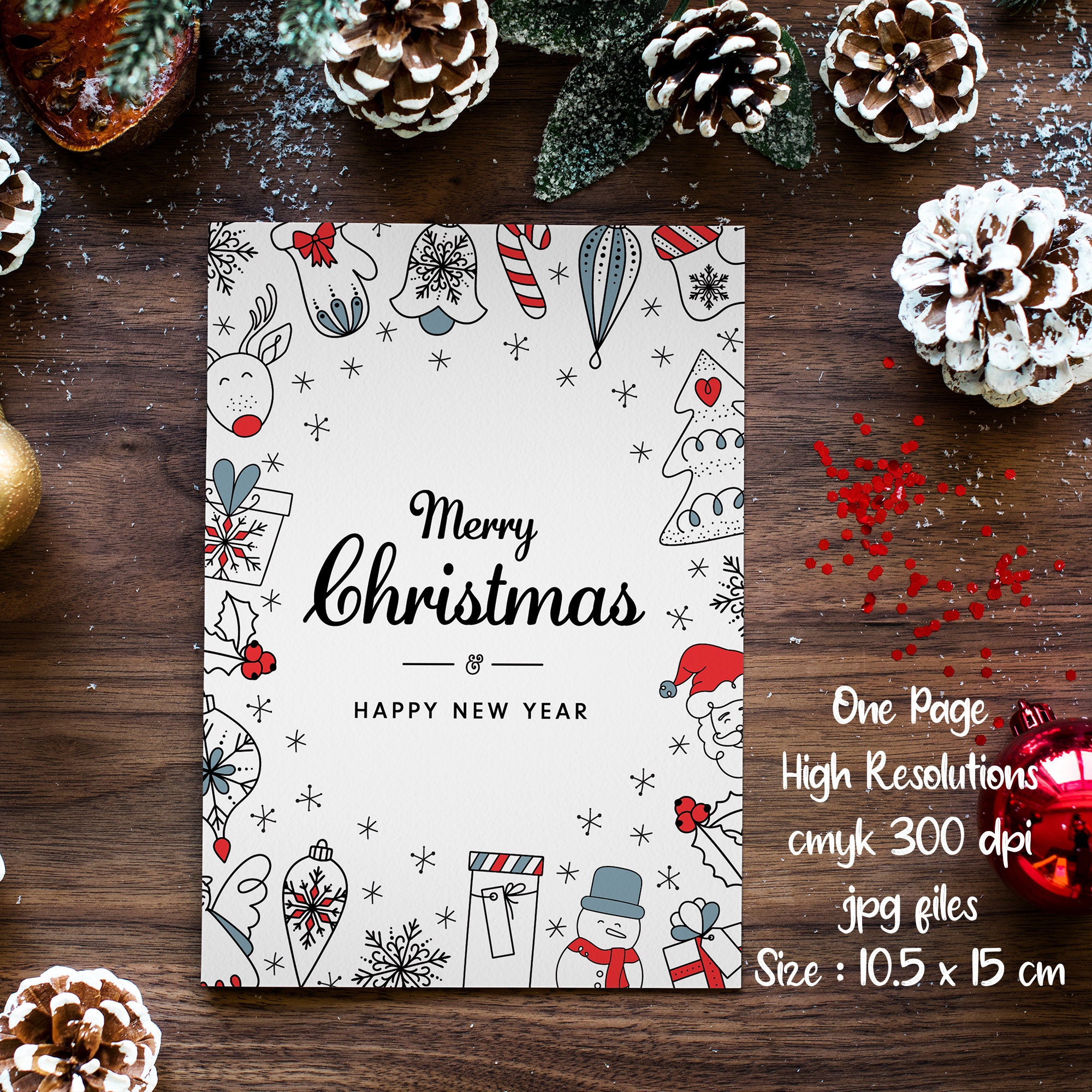 Happy New Year Christmas Digital Printable Card Pack 7 - Etsy