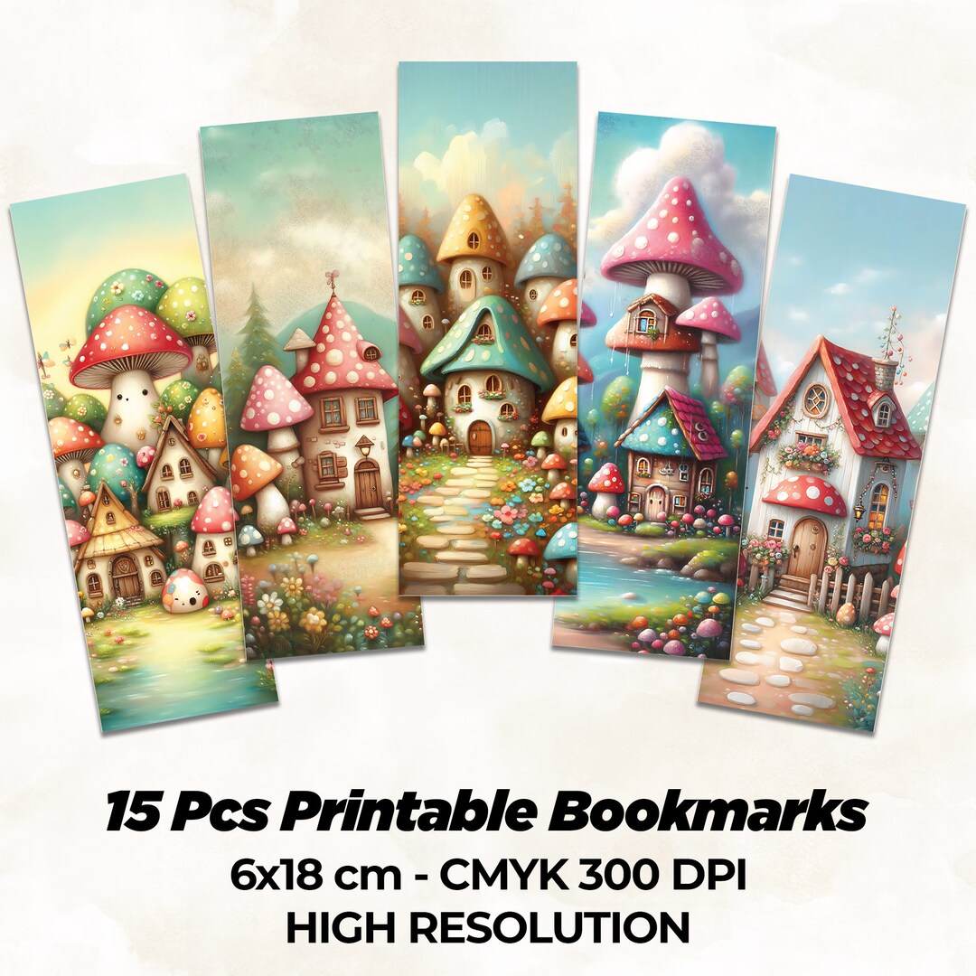 Whimsical Cute Houses Made From Mushrooms in Oil Painting Style ...
