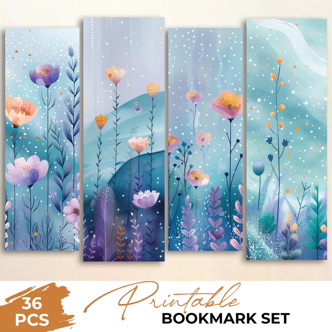 Unique Printable Mermaids Meadow Bookmark, Bookish Art, Book Giftful ...