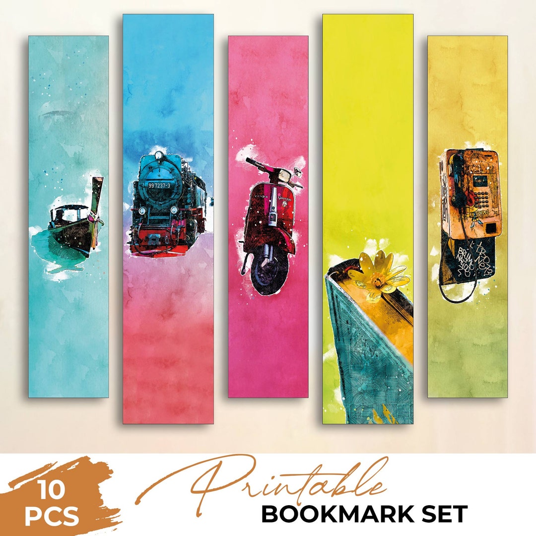 Printable Minimalist Watercolor Bookmarks, Cute Minimalist Themed ...