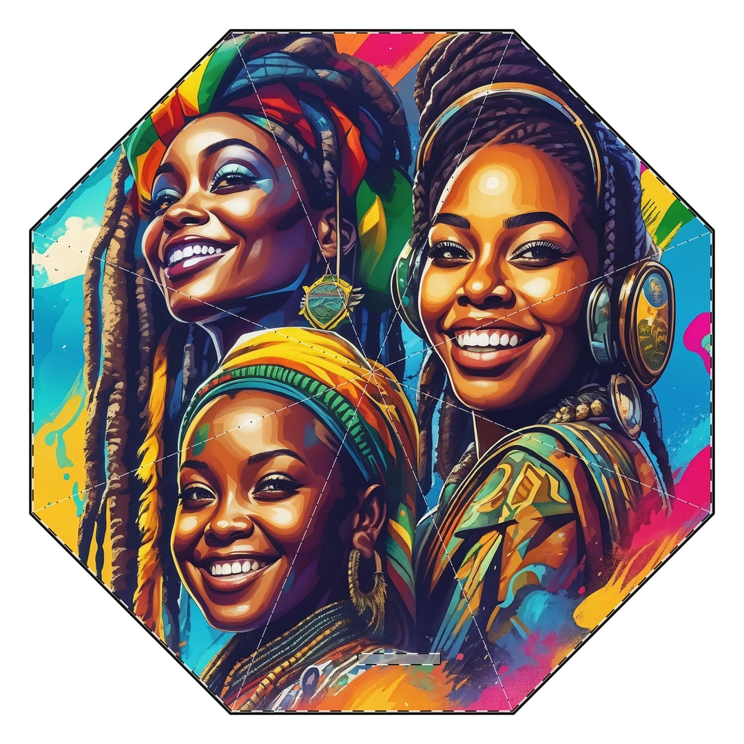 Afro Drip Semi-automatic Foldable Umbrella - Etsy