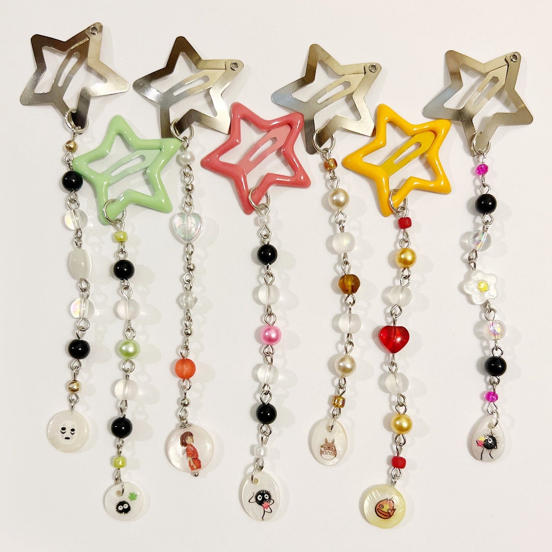Handmade Beaded Anime Inspired Star Hairclips - Etsy